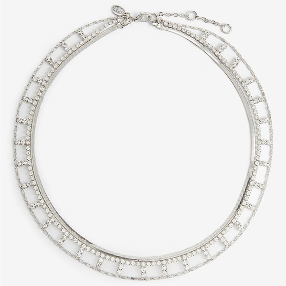 Express | Jewelry | Express 3 Row Rhinestone Layered Necklace | Poshmark